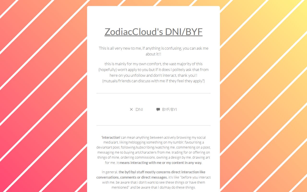 ZodiacCloud's DNI/BYF